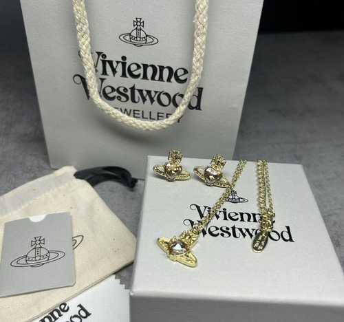 Vivienne westwood серьги+цепь (золото)