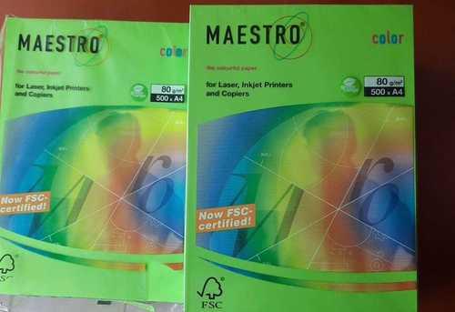 Бумага зелёная А4 Maestro 80г/м2