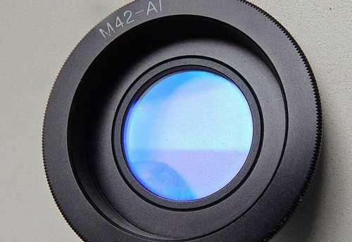 Переходник (адаптер) M42-Nikon AI с линзой