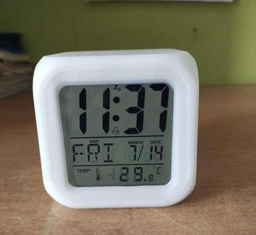 Светодиодные часы, будильник, термометр подсветка