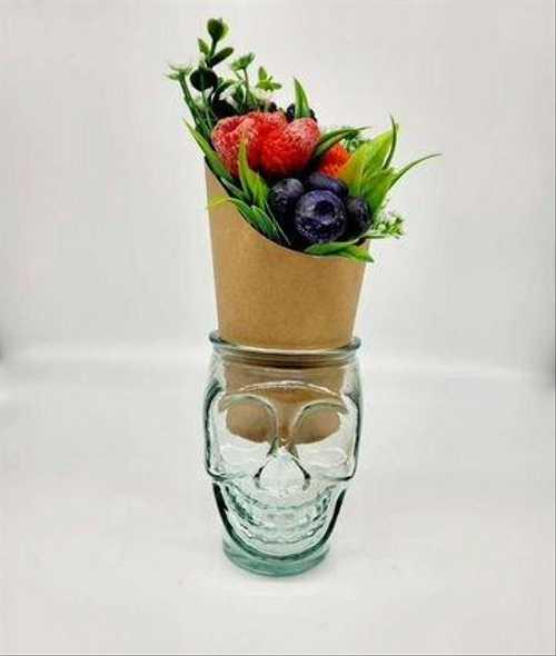 Кашпо "Череп",ваза с цветами череп