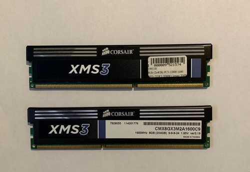 Озу Corsair XMS3 DDR3 2x 4гб 1600мгц