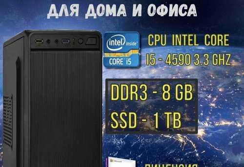 Пк Intel i5-3.3GHz,RAM-8,SSD-1Tb,HDvideo Win10Pro