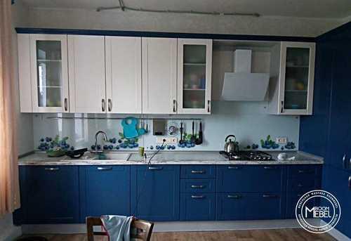 Кухня синяя на заказ Мебель на заказ