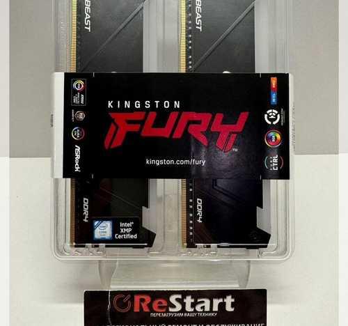 Новая Kingston Fury Beast Black RGB DDR4-3600 2x8G