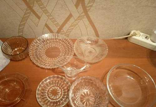 Посуда стекло СССР 9 шт