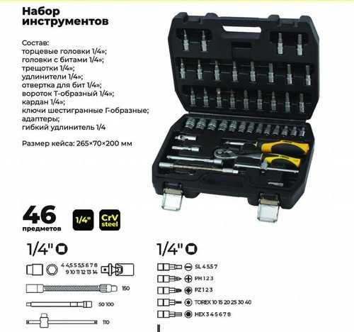 Набор инструментов Detool 46 пр