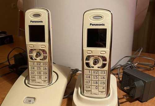 Домашний телефон Panasonic с 2 трубками бежевый