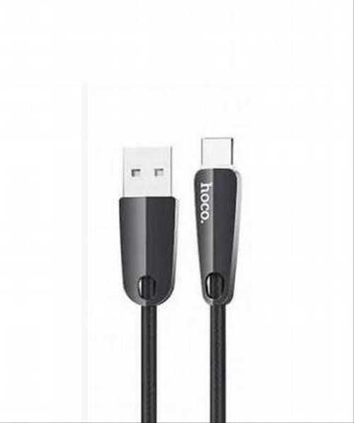 Дата-кабель USB 2.0A для Type-C c LED Hoco U35 ней
