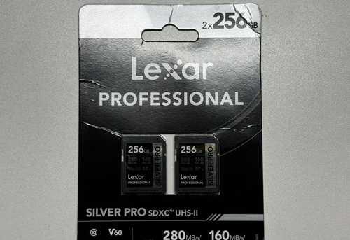 Карта памяти Lexar 256Gb sdxc 2шт v60 Silver Pro