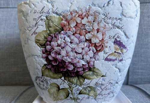 Горшок цветочный керамика с поддоном и дыркой