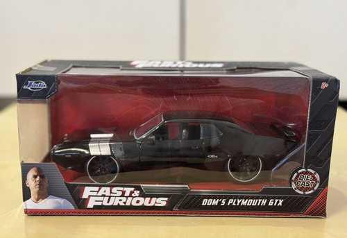 Модель авто Dom's Plymouth GTX, Furious 8, 1:24