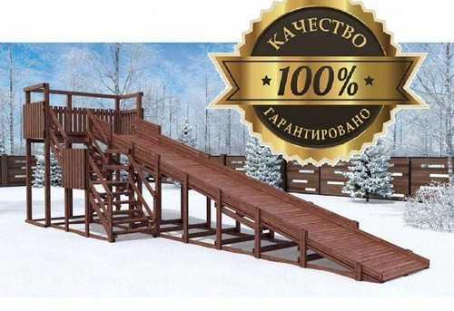 Зимняя деревянная горка CustWood Winter W8 (лестни