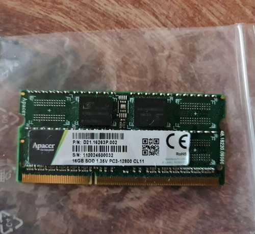 Оперативная память SO-dimm DDR3 1x16gb