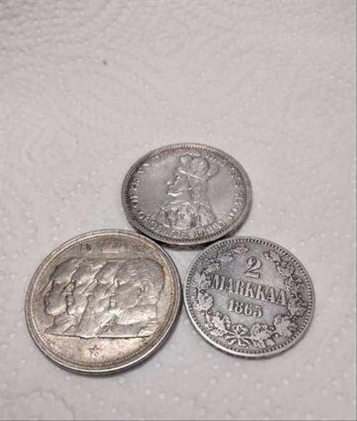 Монеты серебро иностранное