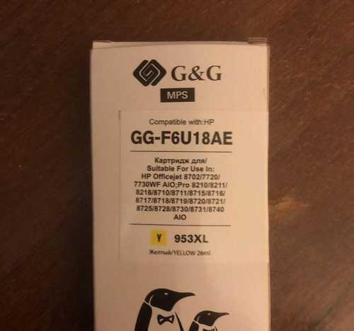 Картридж струйный G&G GG-F6U18AE желтый