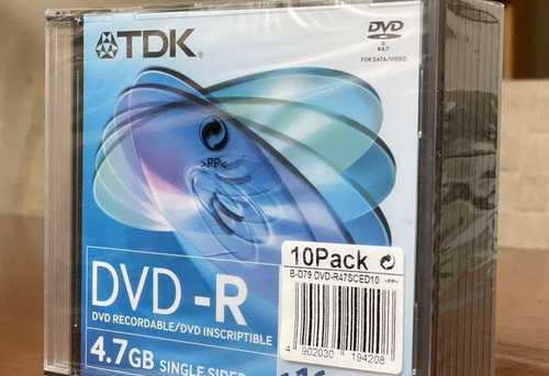 DVD-R 4.7gb TDK - 10 шт. болванка / диск 16х
