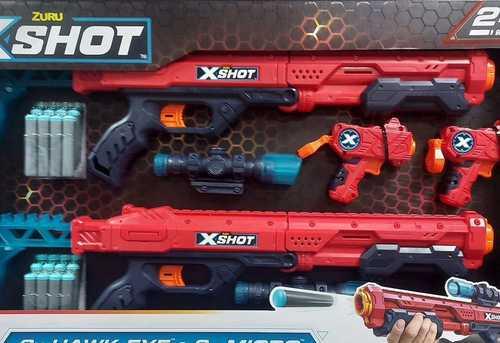 Набор из 4х пистолетов бластеров Nerf zuru xshot