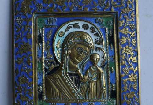 Меднолитая икона Богородица Казанская