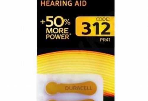 Duracell Zinc Air 312 (PR41 DA312) Hearing Aid BL6