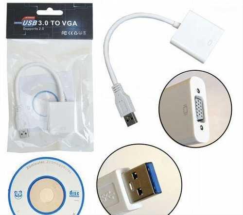 Переходник USB 3.0 (M) - VGA (F) (H106)