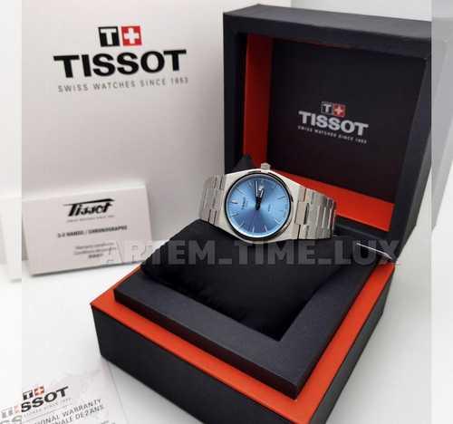 Мужские часы Tissot PRX 40mm голубые