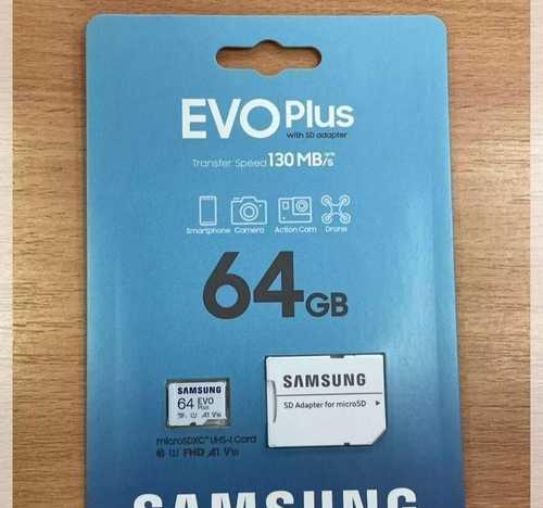 Карта памяти Samsung EVO Plus 64GB