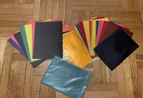Бумага цветная самоклеящаяся, картон гофрированный