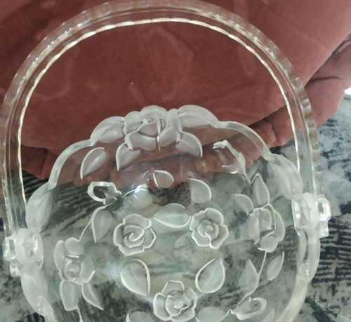 Корзинка вазочка конфетница Walther Glas стекло