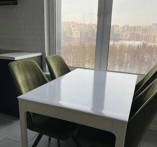 Белое матовое гибкое стекло 1,5 мм, D129.8см