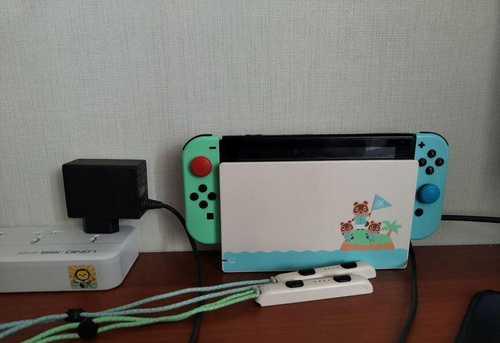 Nintendo Switch Animal Crossing, прошитая, 256gb
