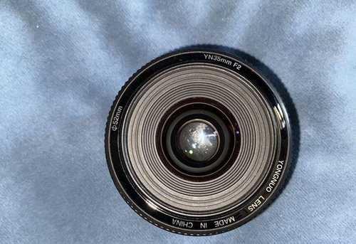 Объектив yongnuo 35 mm f2.0 Canon