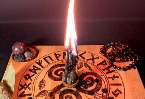 Магическая чёрная свеча скрутка