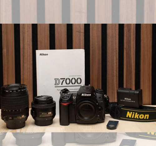 Зеркальный фотоаппарат Nikon D7000   2 объектива