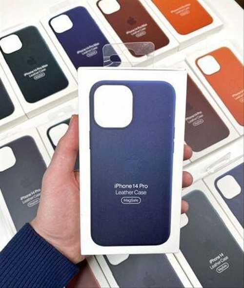Чехол на iPhone 14 Pro (Кожаный) Темно-фиолетовый