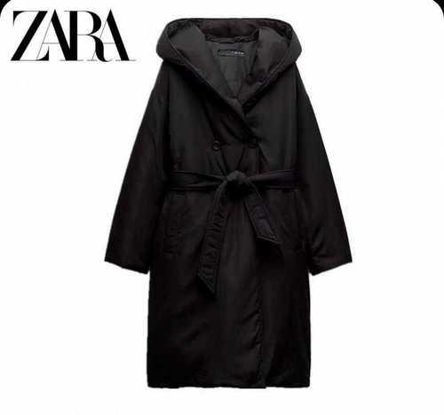 Пуховик женский zara с поясом