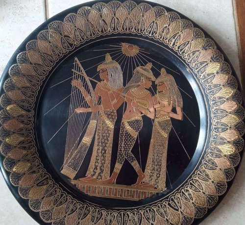 Медная тарелка,сувенирная из Египта