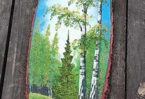 Картина на спиле дерева
