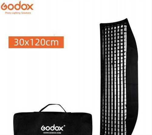 Софтбокс Godox 30 x 120 см Bowens стрипбокс + соты