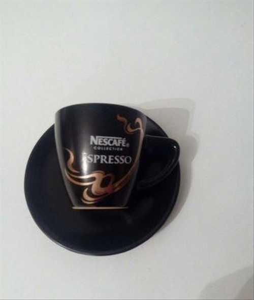 Чашка с блюдцем для кофе с логотипом Nescafe espr