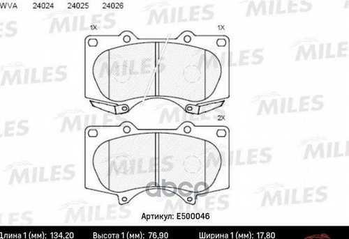 Колодки тормозные дисковые перед E500046 Miles