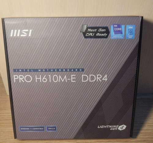 MSI PRO H610M-E DDR4, LGA 1700, Intel H610, mATX