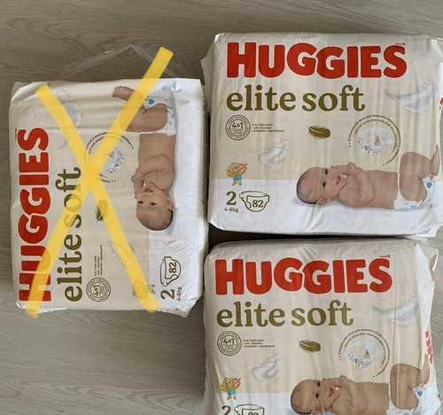 Huggies elite soft 2 подгузники 82 шт