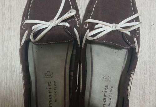 Макасины замшевые женские коричневые туфли 37