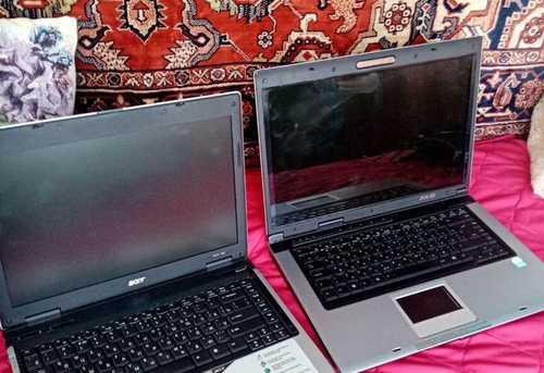 Рабочие ноутбуки. Цена за оба. Acer. Asus