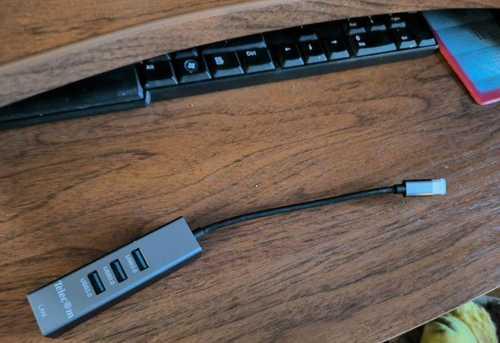 Переходник USB Type-C — LAN. +3 порта USB