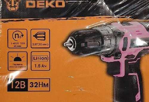 Аккумуляторная дрель-шуруповерт deko GCD12DU3 pink