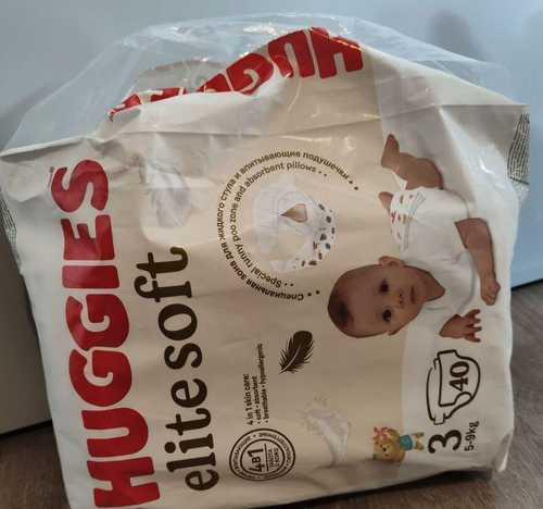 Подгузники huggies elite soft 3