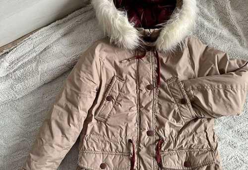 Пальто /куртка зимняя + жилетка для девочки