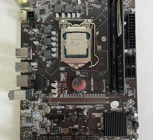 Мат.плата B250 BTC + процессор Pentium G4600+ озу